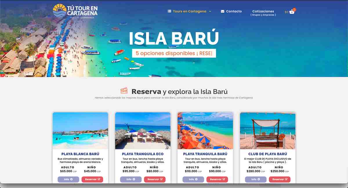 Isla Barú; Playa Blanca y Playa Tranquila | Paraiso en Cartagena